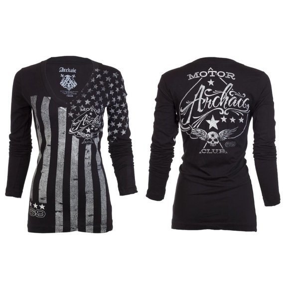 Affliction | Tops | Archaic Affliction Womens Tshirt Long Sleeve Nation ...